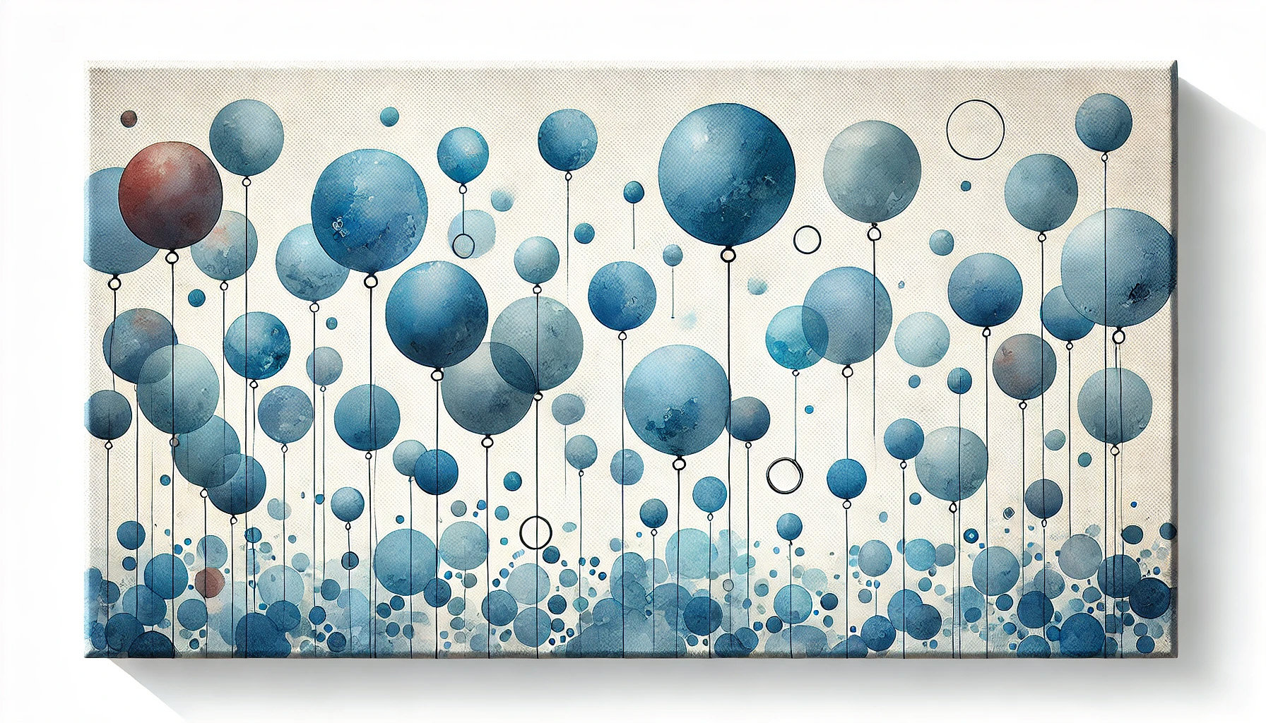 Latitude Run® Rising Blue Balloons Abstract Canvas Wall Art Print | Wayfair