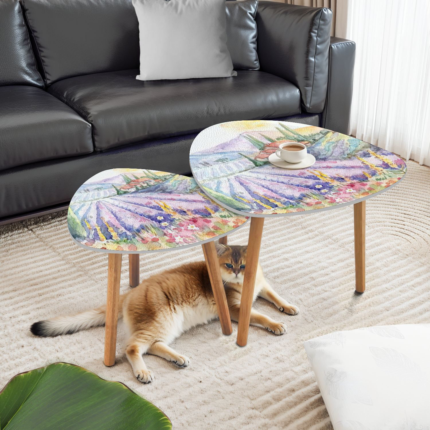 George Oliver Triangle Nesting Coffee Table Set of 2 watercolor ...