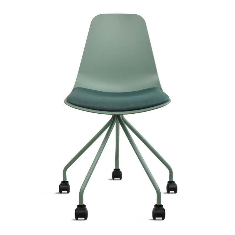 Wrought Studio™ Office Task Chair with Fabric Cushion and Rolling Metal ...