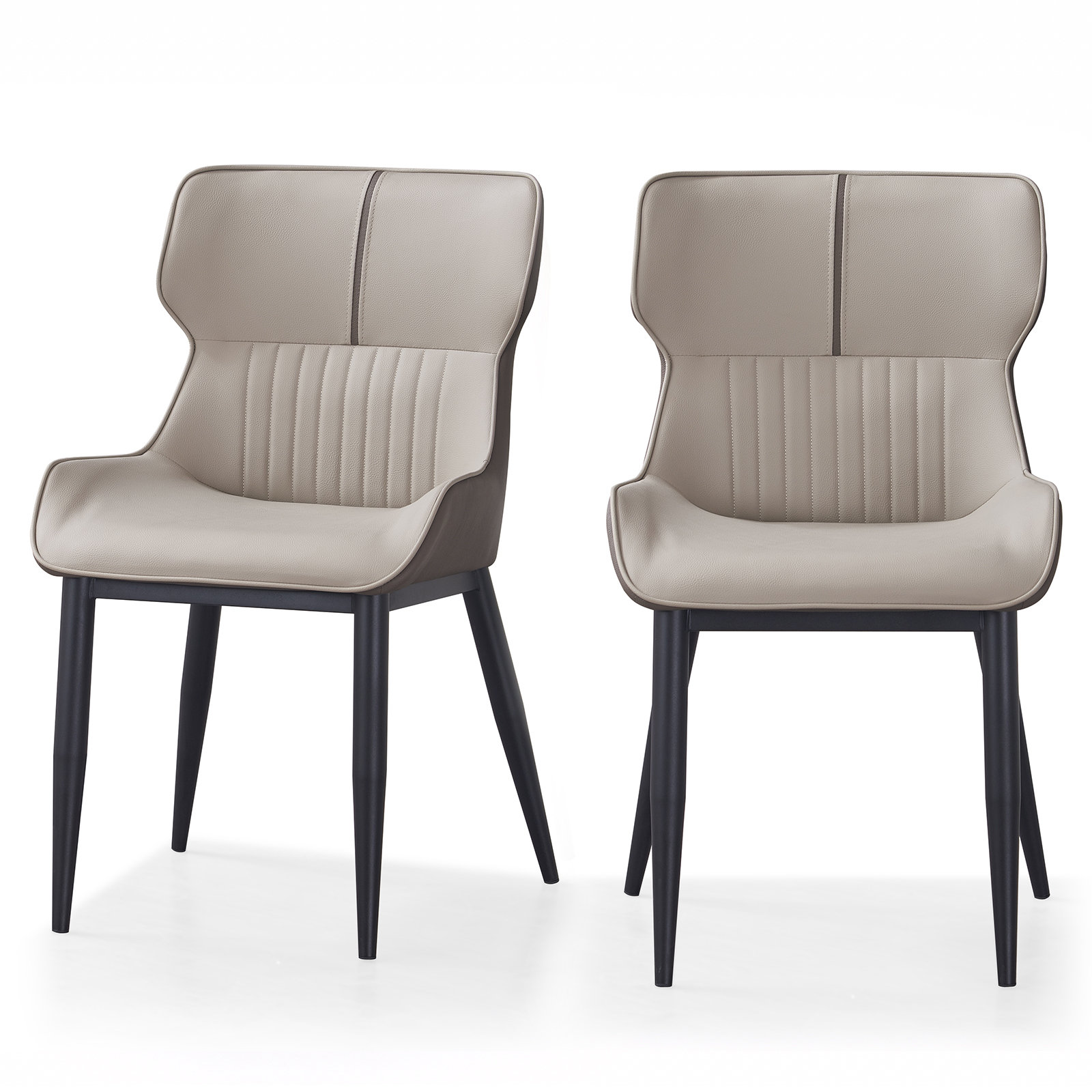 George Oliver Leather Upholstered Dining Chairs Modern Wingback Side ...