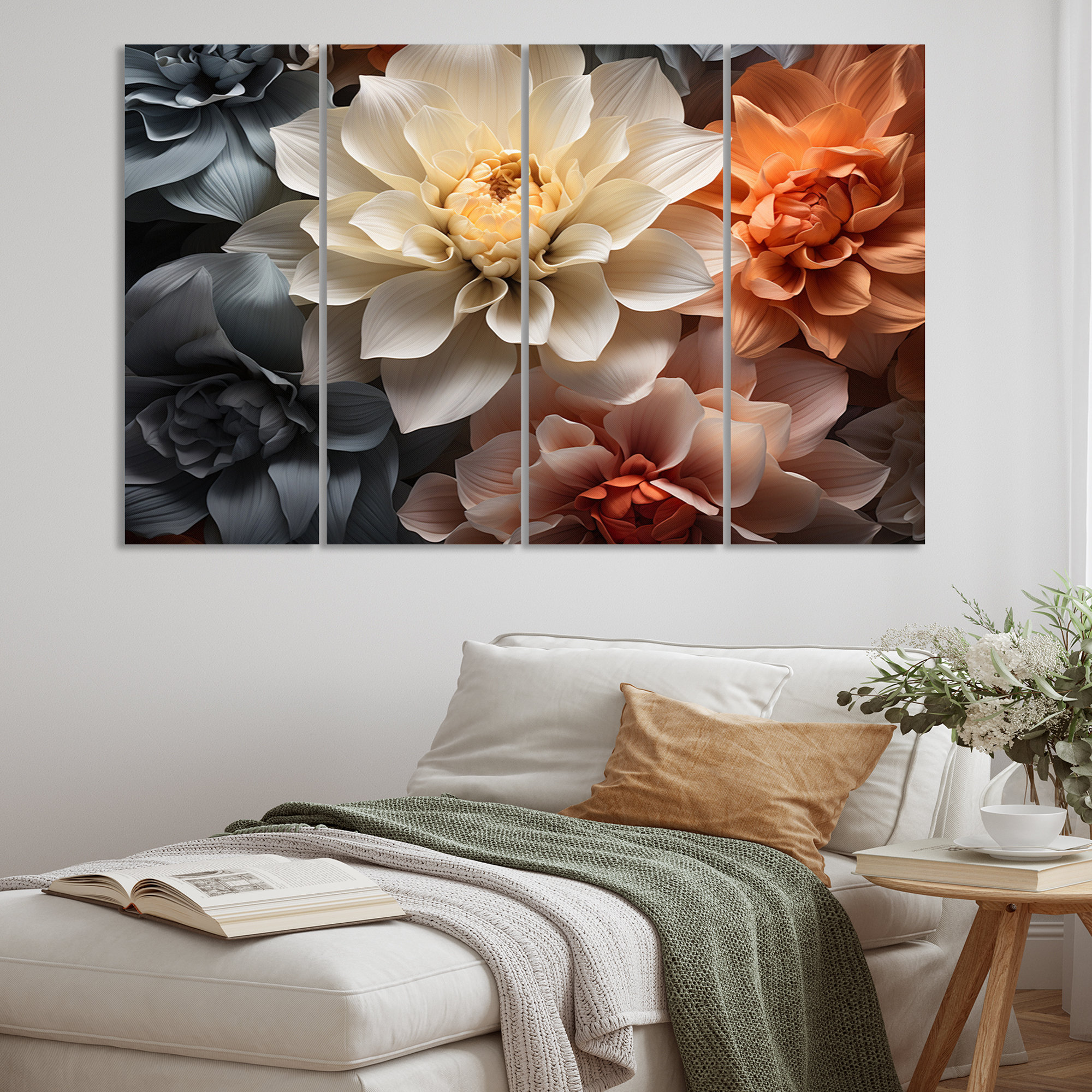 Design Art White Peach Abstract Still Lifes - Abstract Still Lifes ...