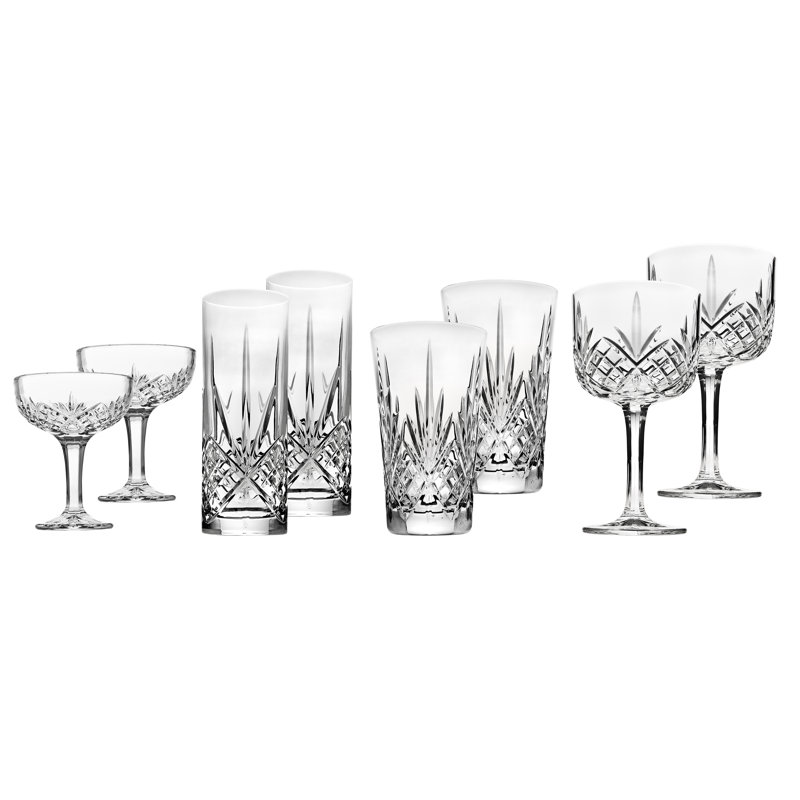 Godinger Silver Art Co Dublin Crystal 8 Piece Mixology Glass Set ...