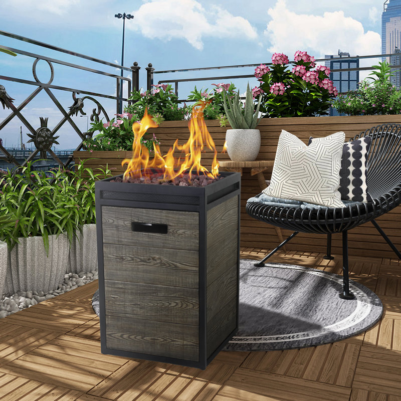 17 Stories Marcena 25'' H Liquid Propane Outdoor Outdoor Fireplace with ...