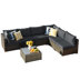 XIZZI 7 Piece Set With Section And End Table Outdoor Sofa Combination ...