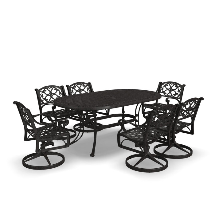 Laurel Foundry Modern Farmhouse Saoirse 6 - Person Oval Outdoor Dining ...