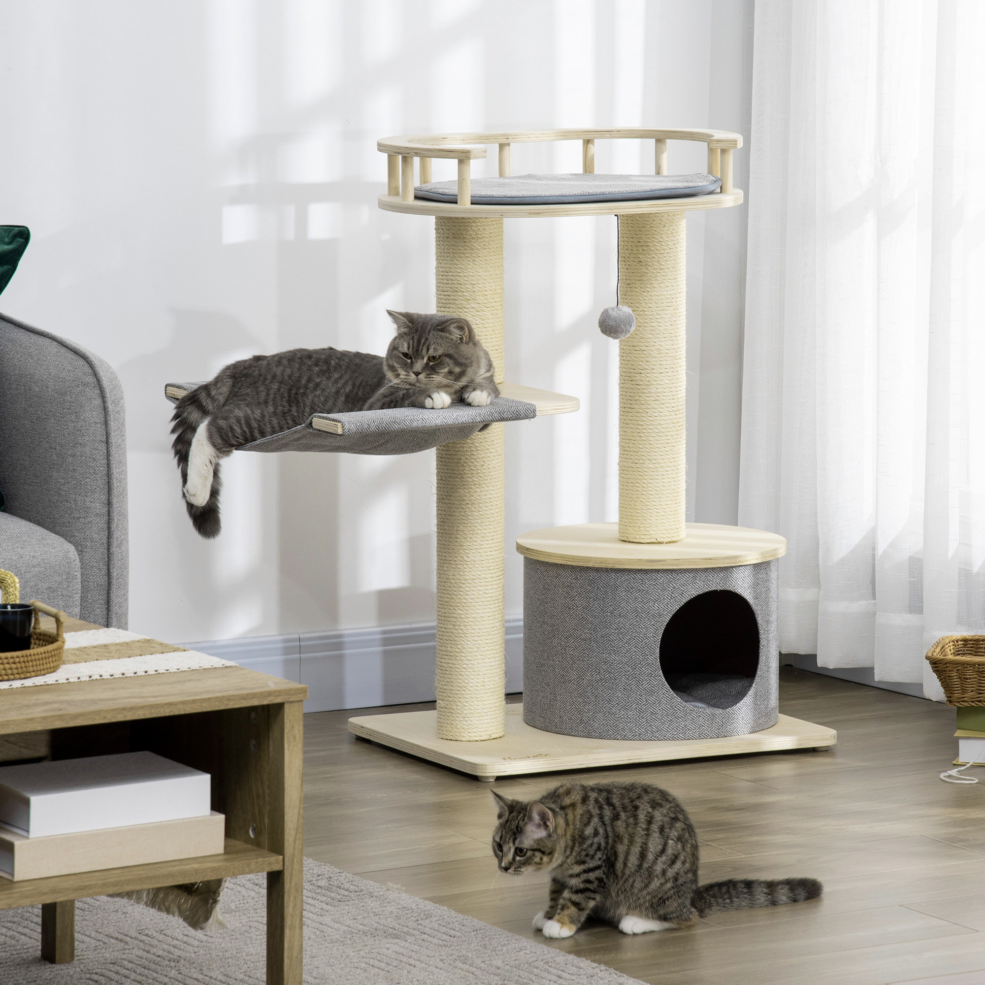 Tucker Murphy Pet™ 35" Cat Tree, Kitty Activity Centre, Wooden Cat ...