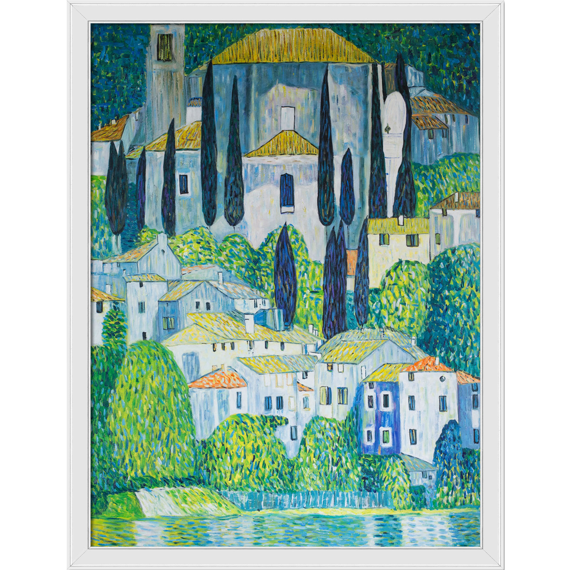Overstock Art Church In Cassone (Landscape With Cypress) Framed On ...