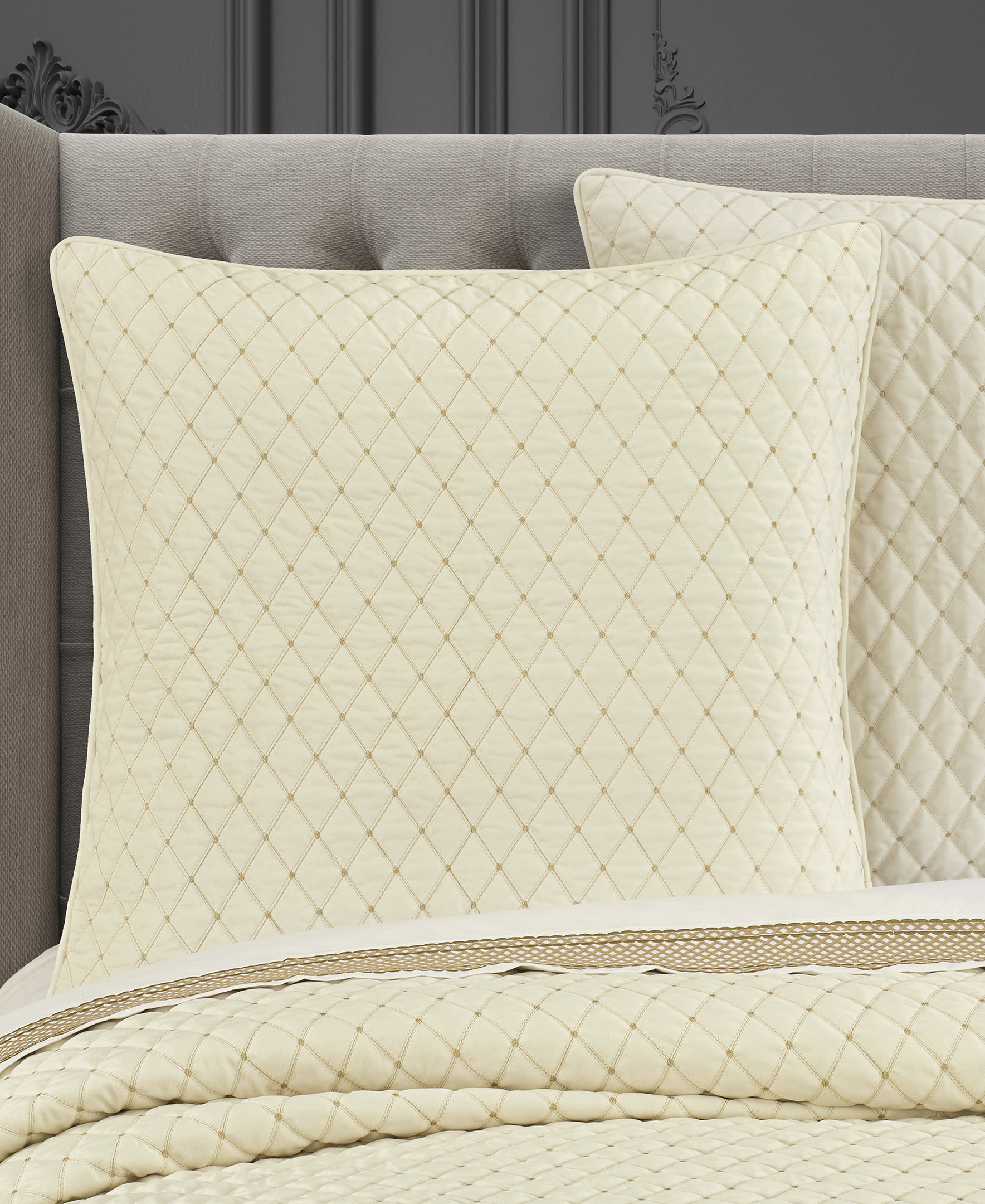 Five Queens Court Gabriel Winter White Euro Quilted Sham | Wayfair