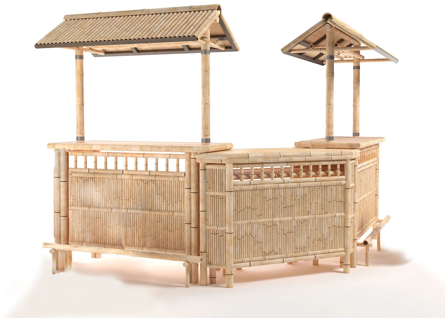 RAM Game Room Three Bar Bamboo Tiki Bar Set By RAM Game Room & Reviews ...