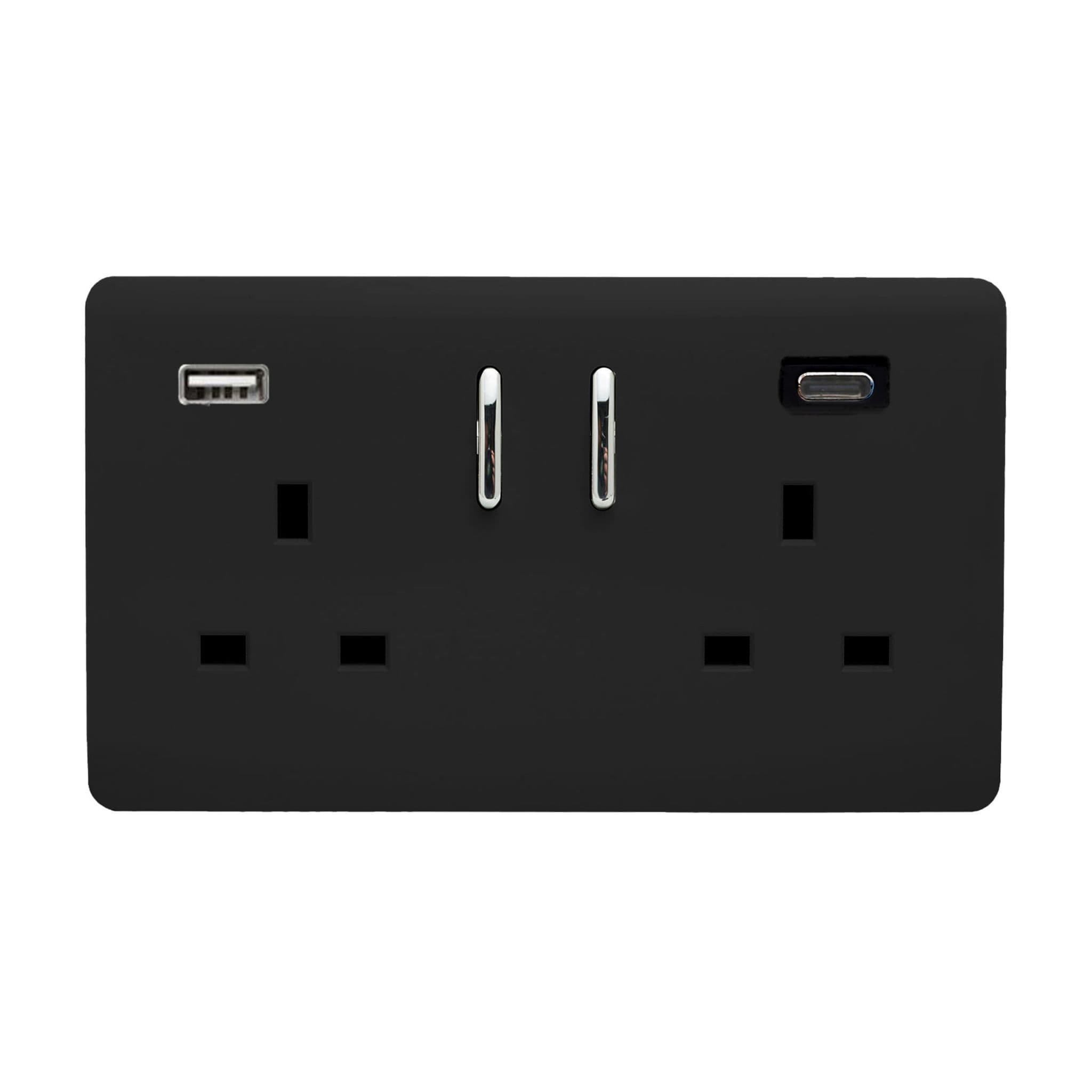 Trendi Switch 2 Gang USB 3100mA Type A & C USB Plug Socket | Wayfair.co.uk