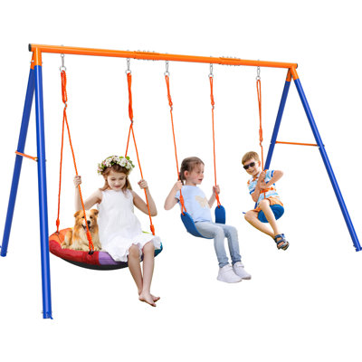 Outsunny Kid's Adjustable Swing Set & Reviews | Wayfair