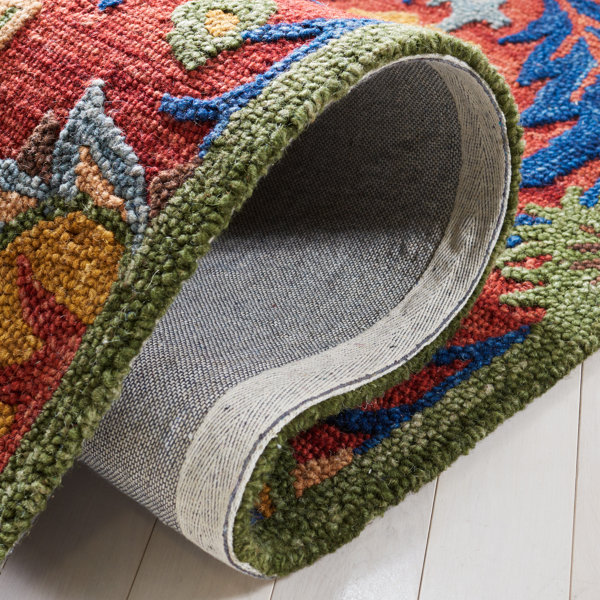 Langley Street® Gulledge Oriental Handmade Tufted Red/Blue/Yellow Area ...