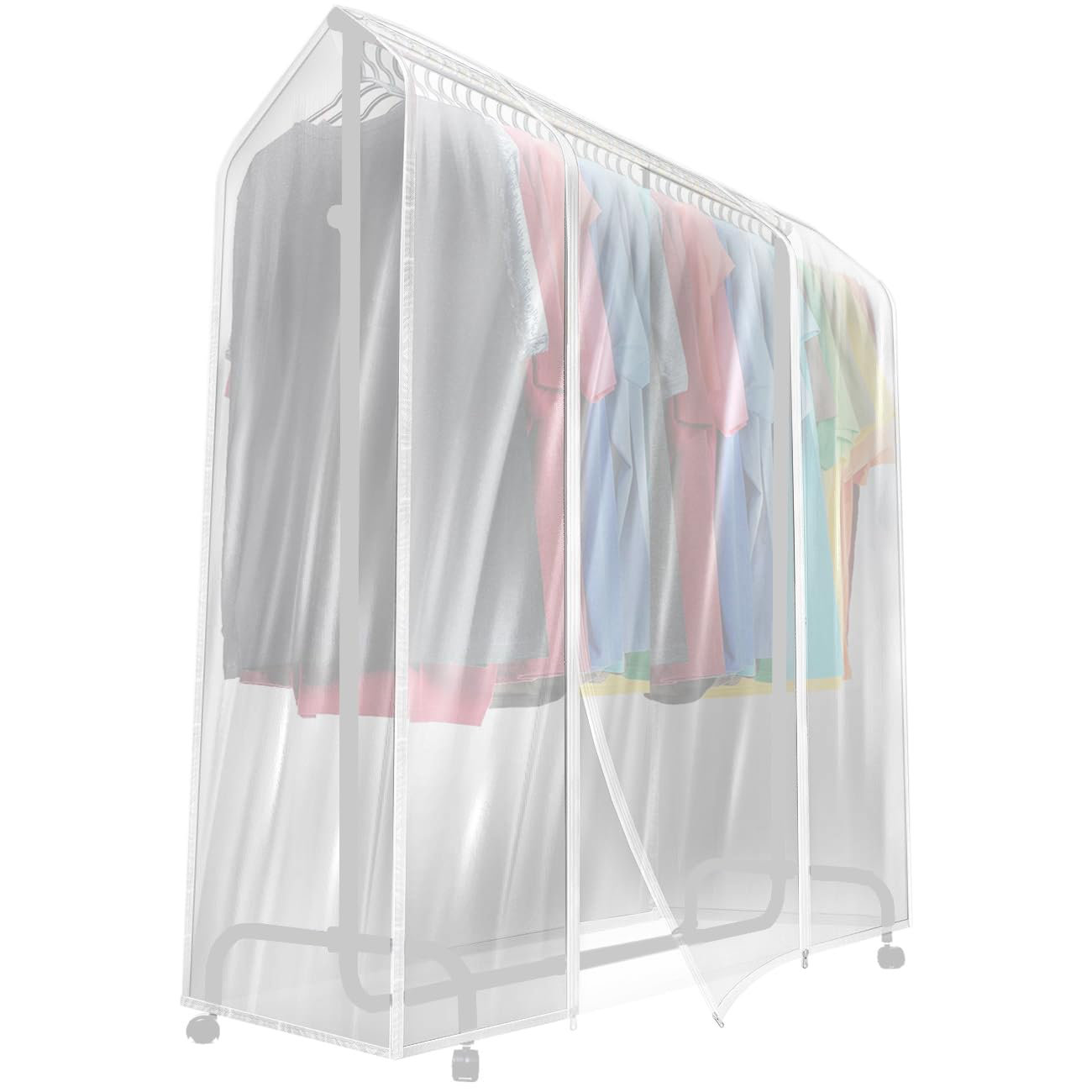 Rebrilliant Cover For Garment Rack - 6 Ft Transparent Clothes Rack ...