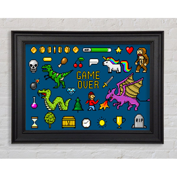 Bright Star Game Over 8 Bit - Single Picture Frame Art Prints | Wayfair ...