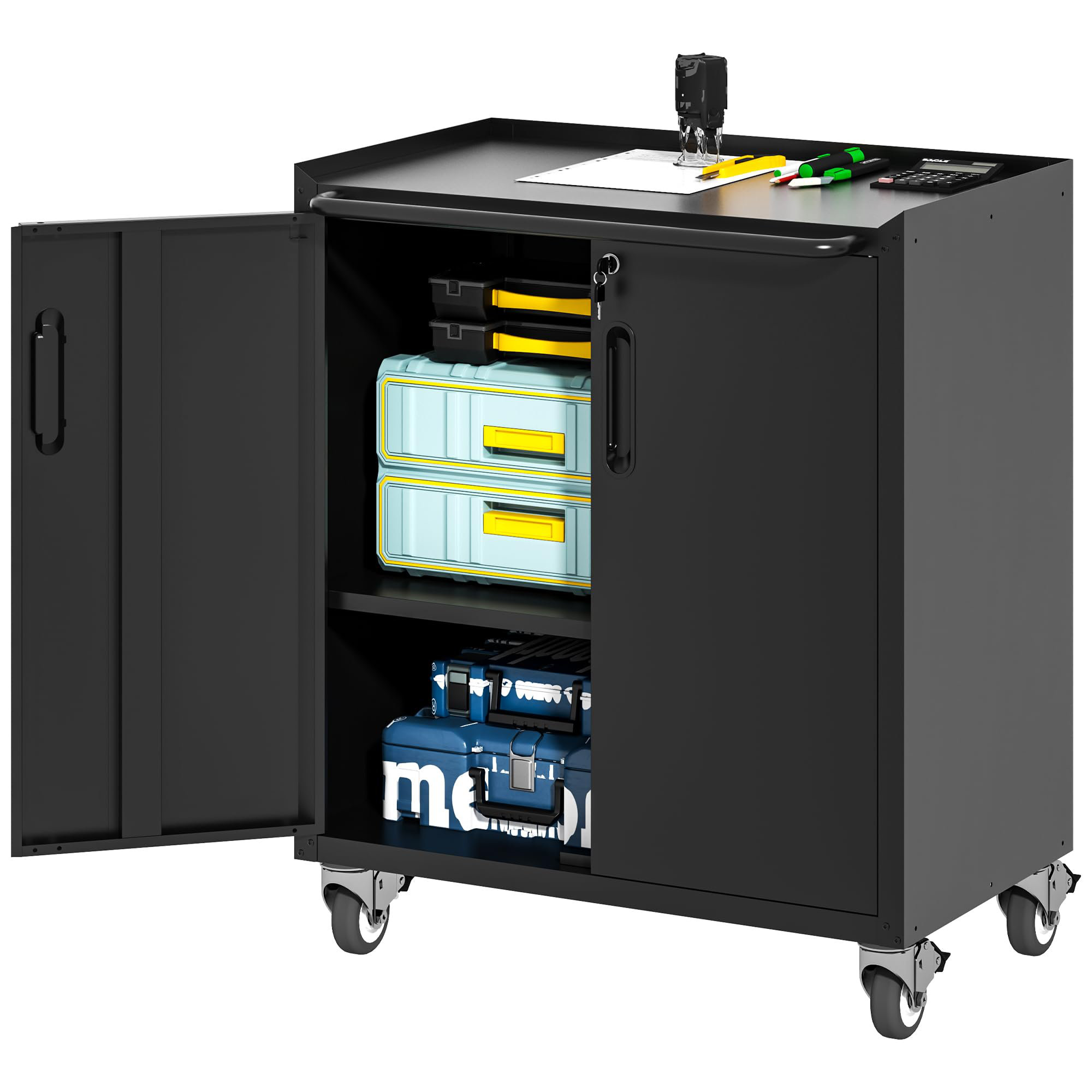 WFX Utility™ Metal Tool Cabinet on Wheels, Mobile Metal Storage Cabinet ...