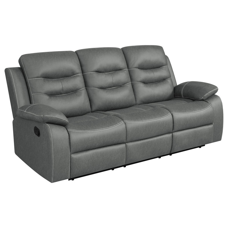 Ebern Designs Hamaad Nova Upholstered Padded Arm Reclining Sofa Dark ...