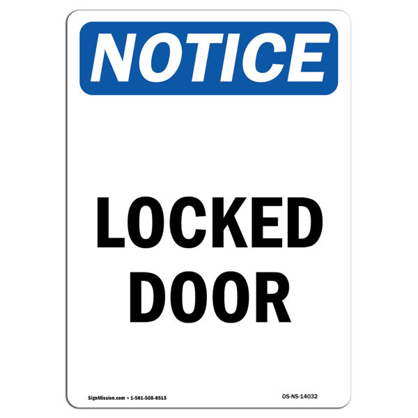 SignMission Locked Door Sign | Wayfair