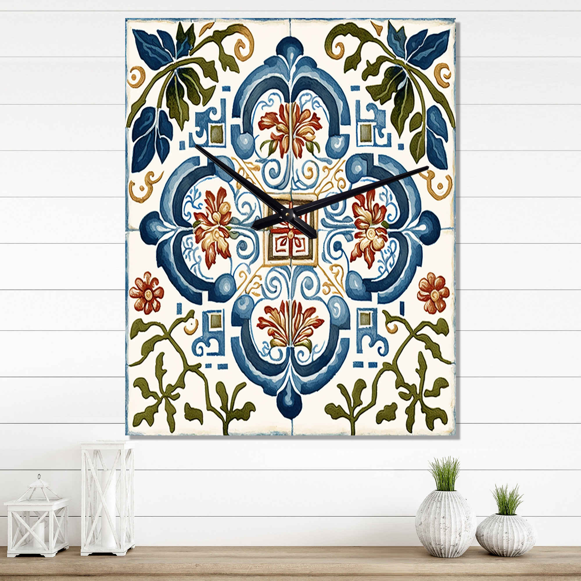 East Urban Home Mediterranean Tiles In Blue I - Abstract Tile Wall ...