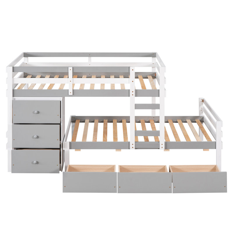 Harriet Bee Fredonia Twin over Twin 6 Drawer Standard Bunk Bed by ...