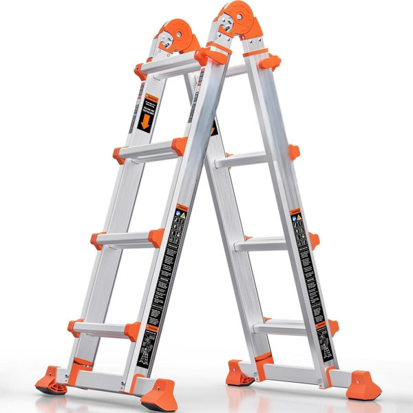 17 Stories Ladder, A Frame 4 Step Extension Ladder, Anti-Slip Multi ...