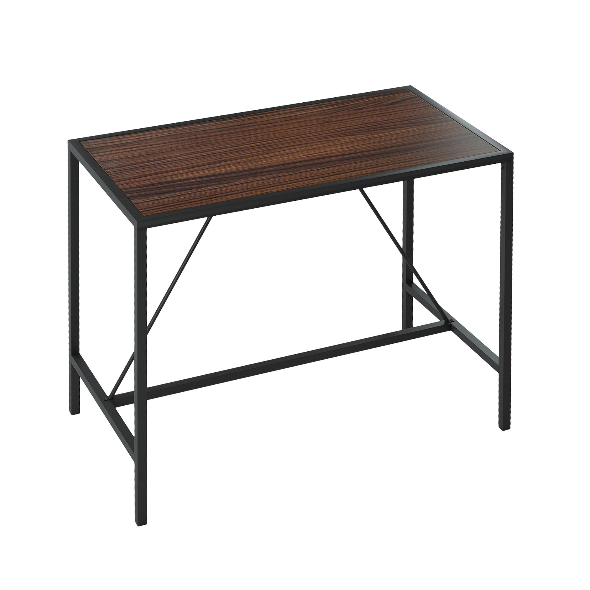 George Oliver Riley Indoor Walnut Metal Pub Dining Table With Metal ...