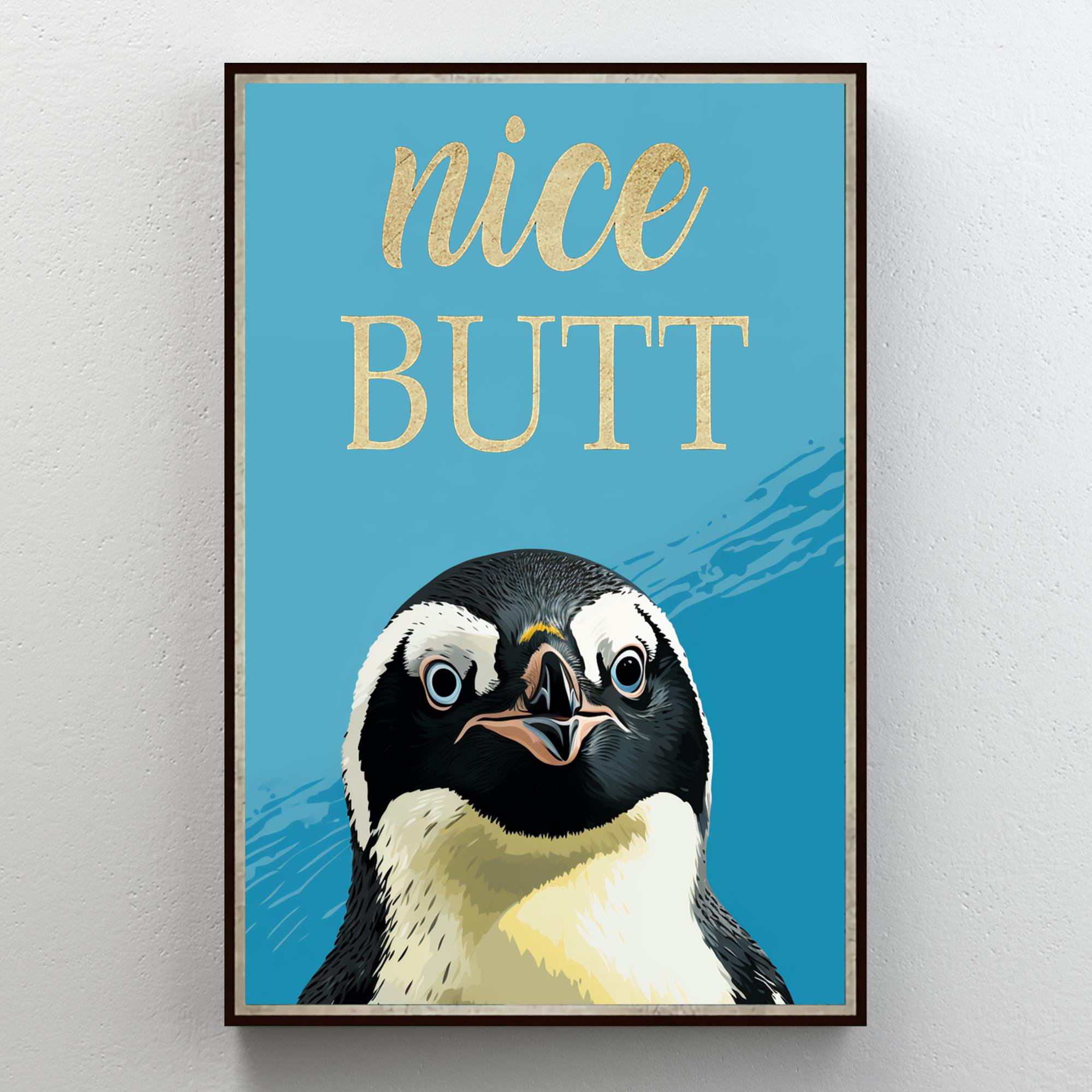 Trinx Janeil Penguin Nice Butt On Canvas Print | Wayfair