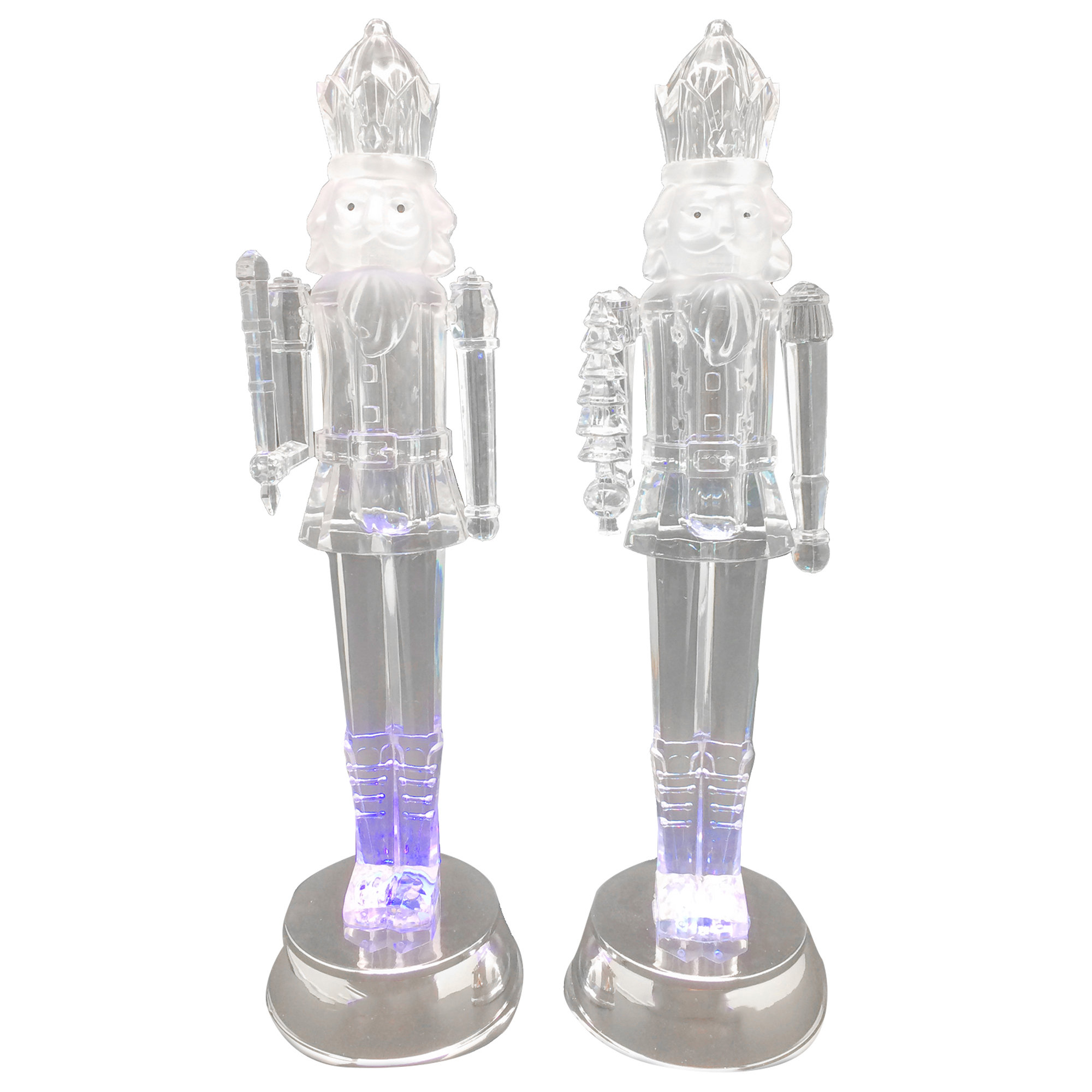 Northlight Seasonal Set of 2 LED Lighted and Musical Nutcracker ...
