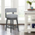 Winston Porter Swivel UpholsteredCounter Bar Stool with Solid Wood ...