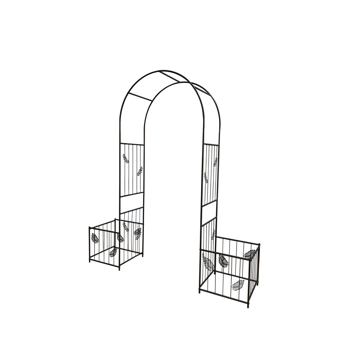 iYofe 87"H Metal Garden Arch with Planters, Climbing Plants Support ...