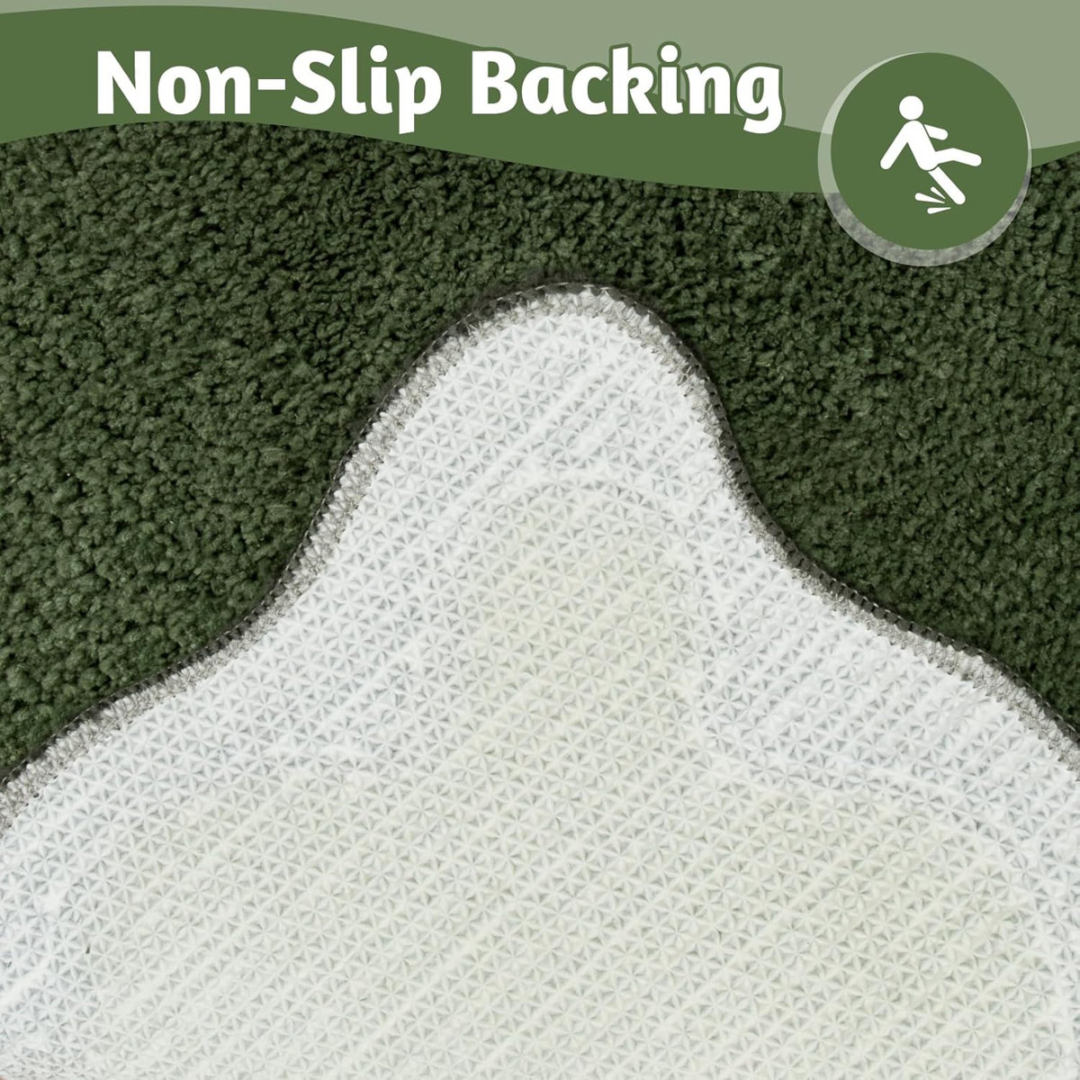 Lark Manor™ Uphome Bathroom Rug Runner, Green Long Irregular Shaped ...