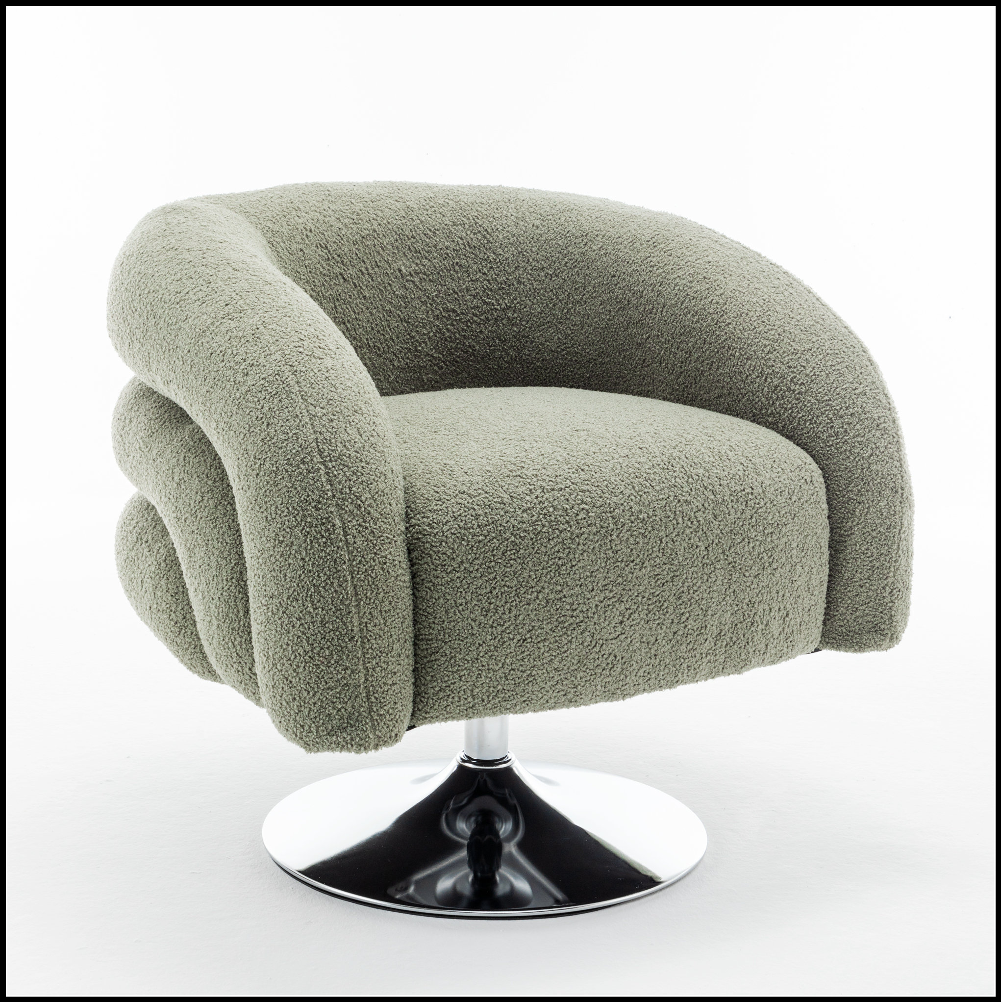 Red Barrel Studio® Modern Style Emerald Single Swivel Sofa Chair, Teddy ...