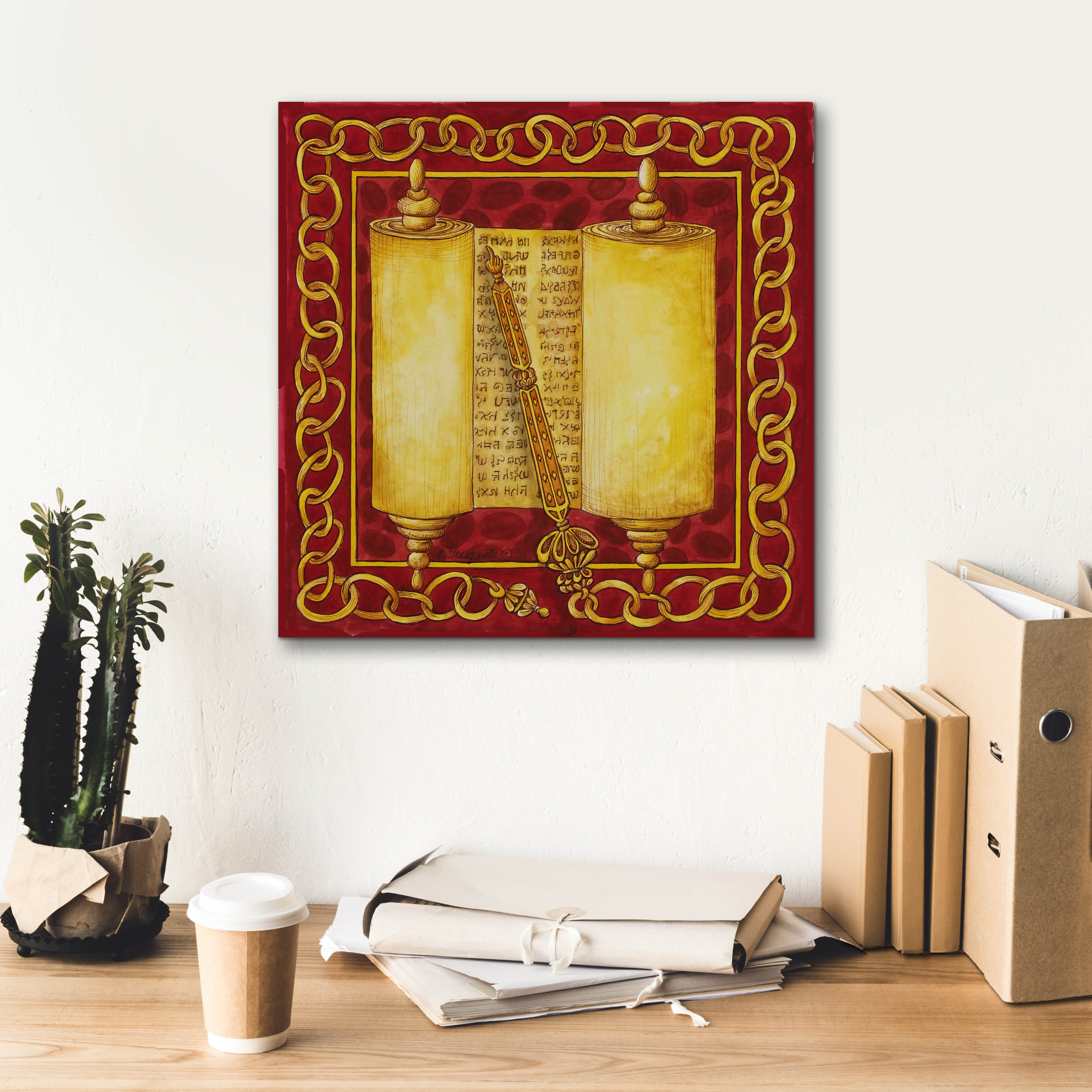 Charlton Home® Charlton Home 'Jewish Year Torah Scroll' by Andrea ...