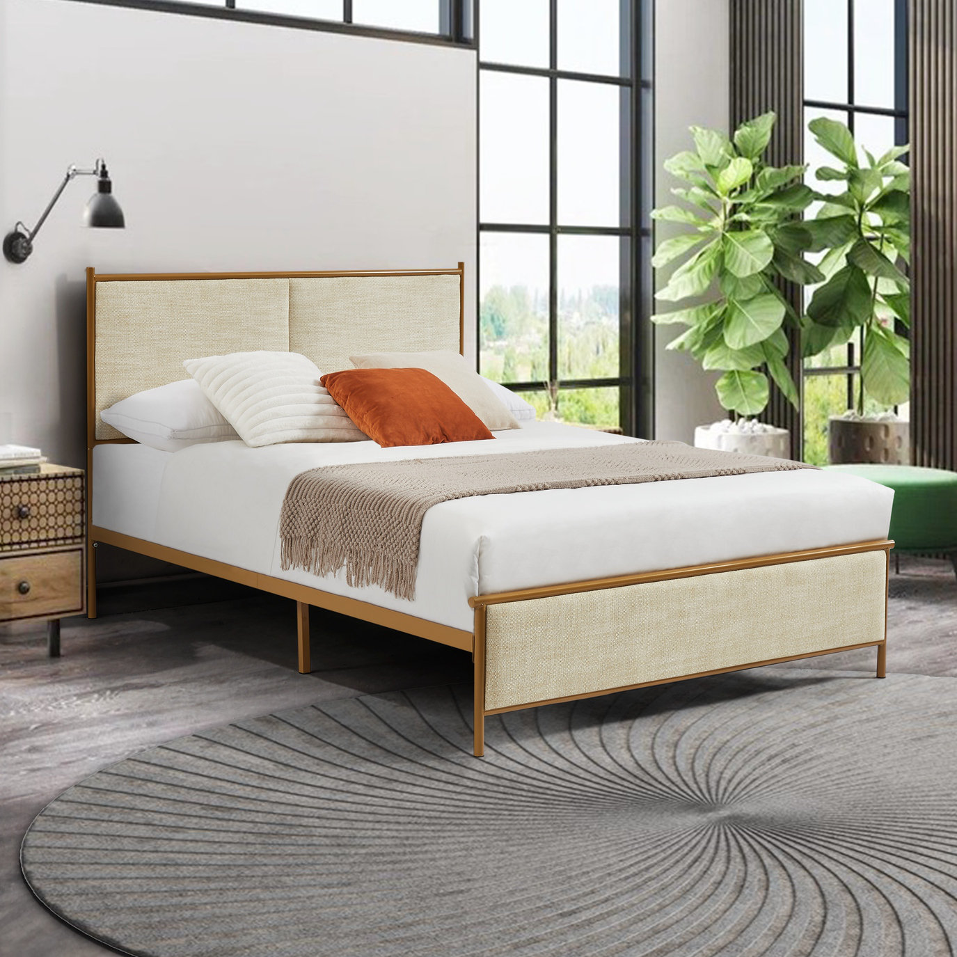 Mercer41 Classic Steamed Bread Shaped Backrest Bed Frame - Wayfair Canada