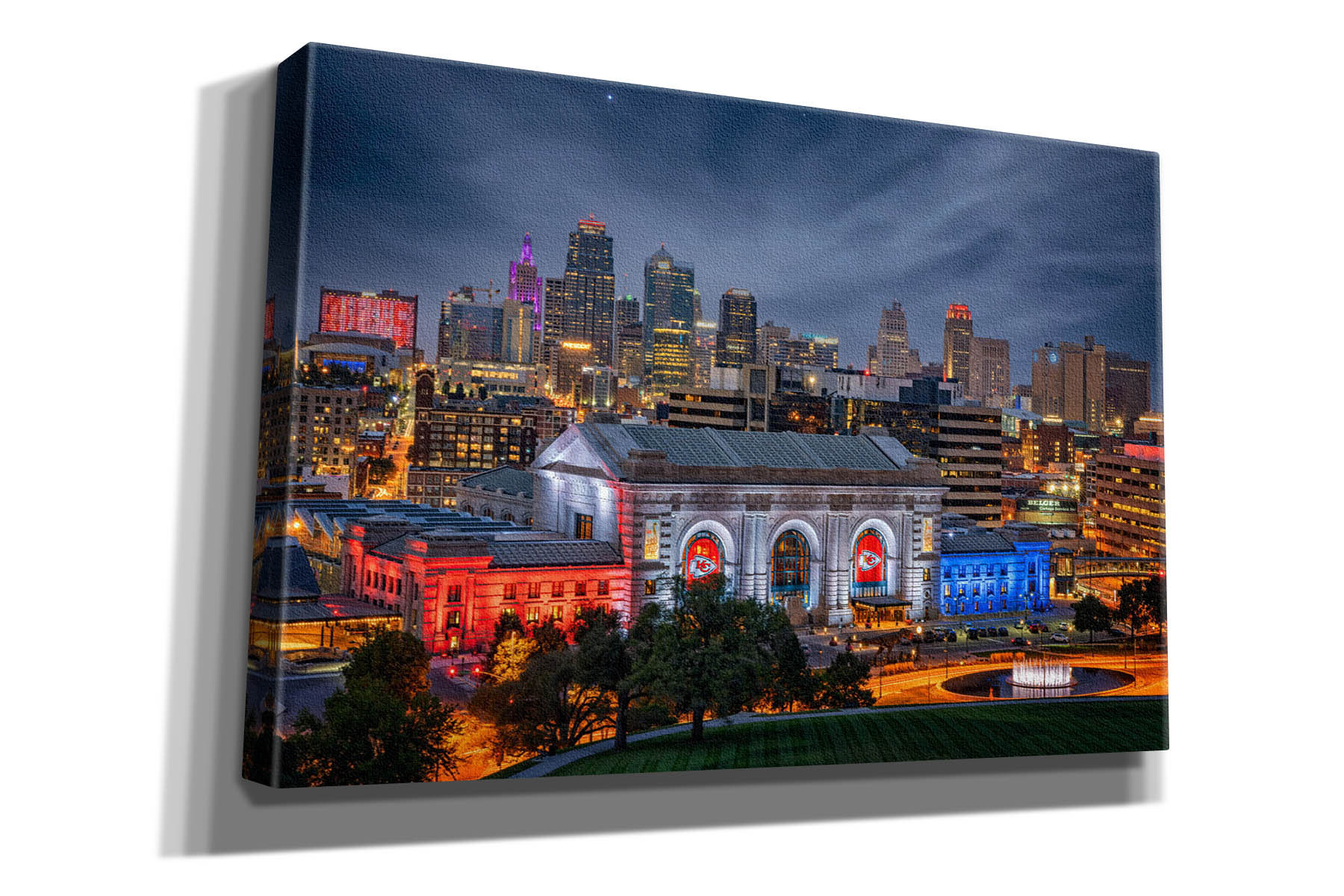 Latitude Run® 'Kansas City At Night' by Rick Berk Canvas Wall Art | Wayfair