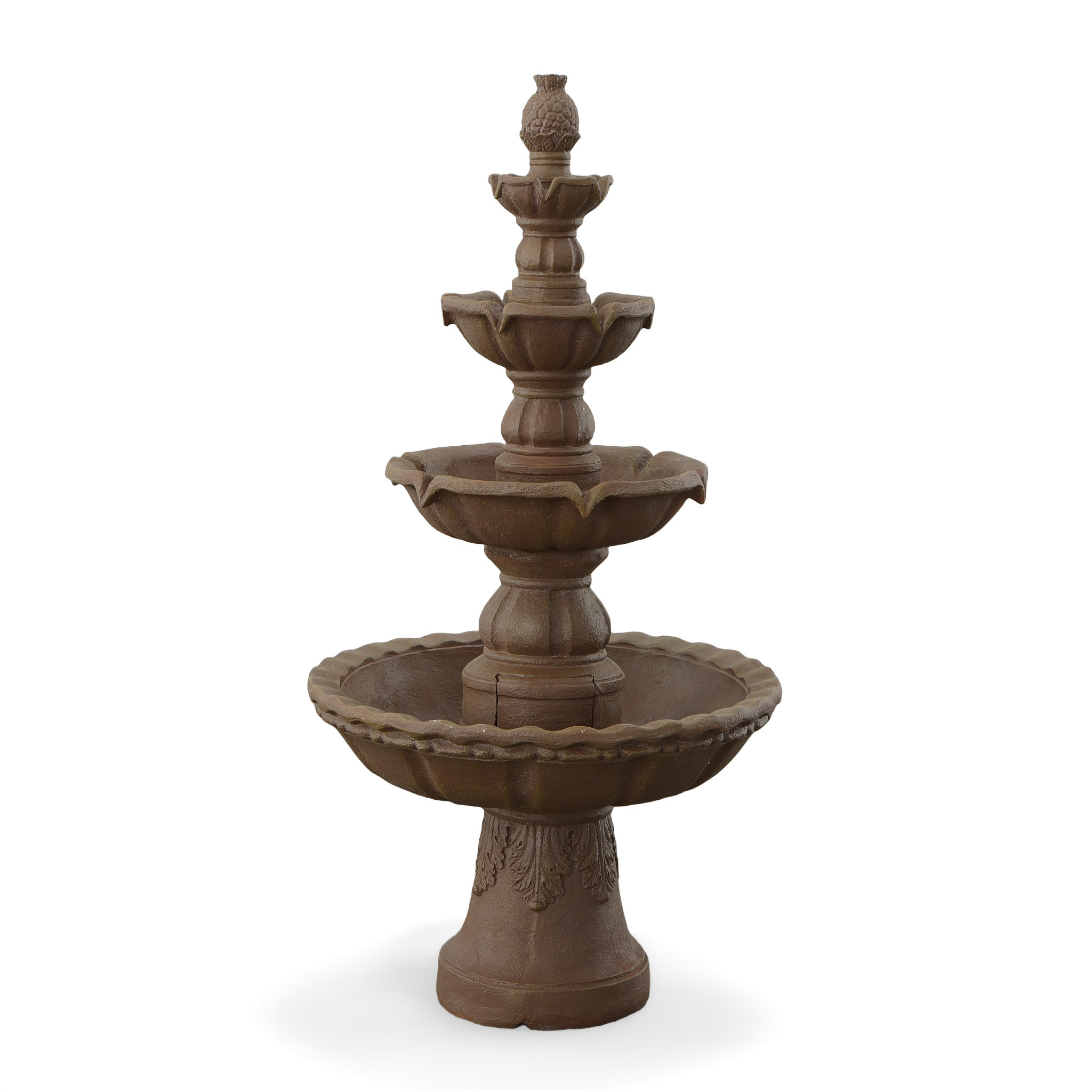 Alcott Hill Kensett Terra Cotta Four Tiered Garden Water Fountain ...