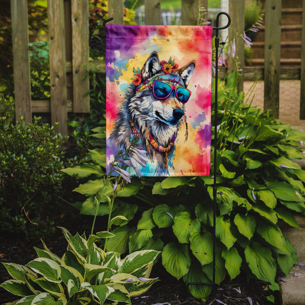 Caroline's Treasures Hippie Animal Wolf Garden Flag | Wayfair