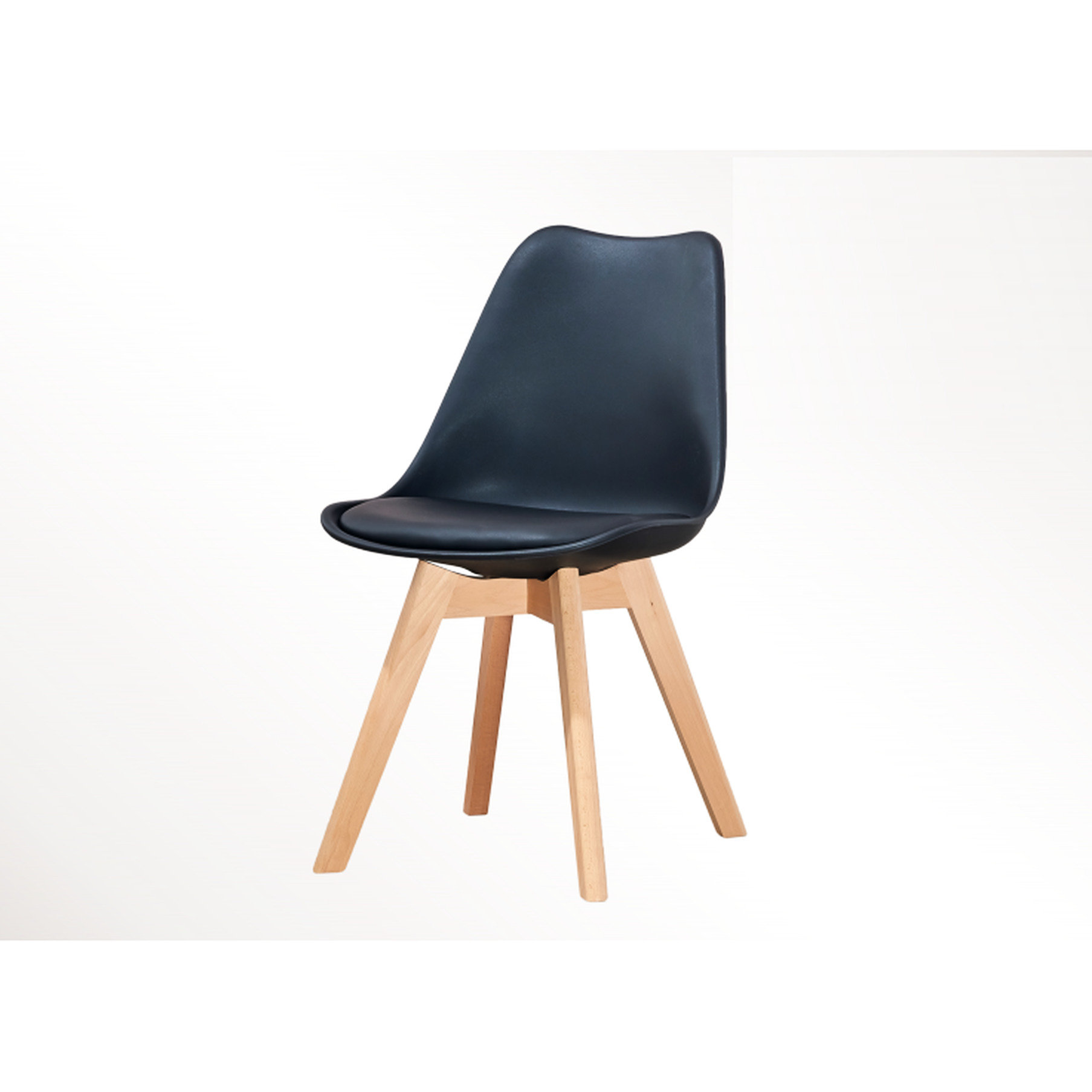 Hokku Designs Black Dining Chair Of 2 In Mid Century Modern Style, Wood ...