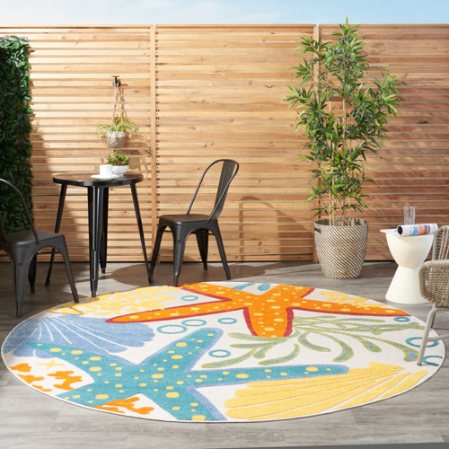 Round Outdoor Rugs You'll Love | Wayfair
