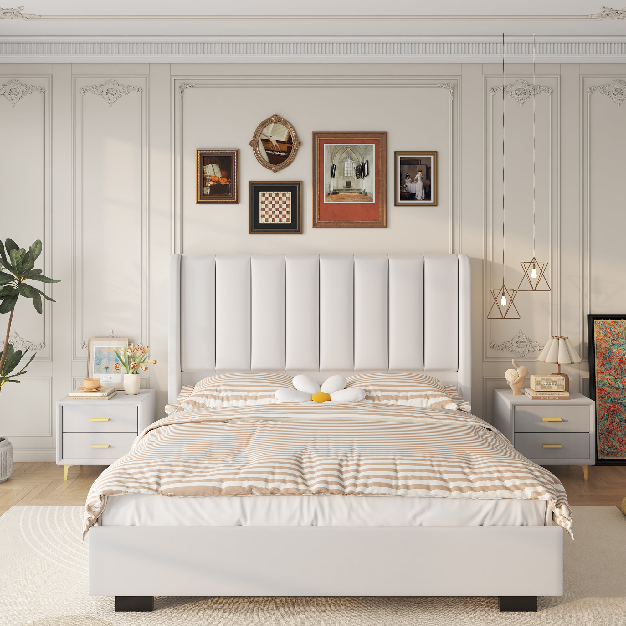 Mercer41 Lift Up Storage Bed Frame With 51" Tall Headboard, Upholstered ...