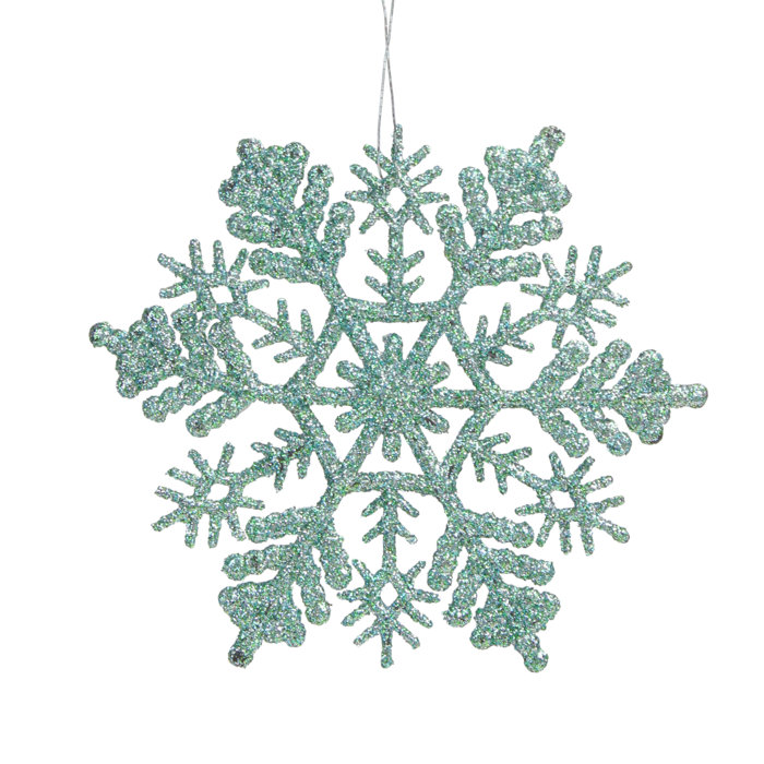 Northlight Turquoise Blue Glitter Snowflake Christmas Ornament | Wayfair