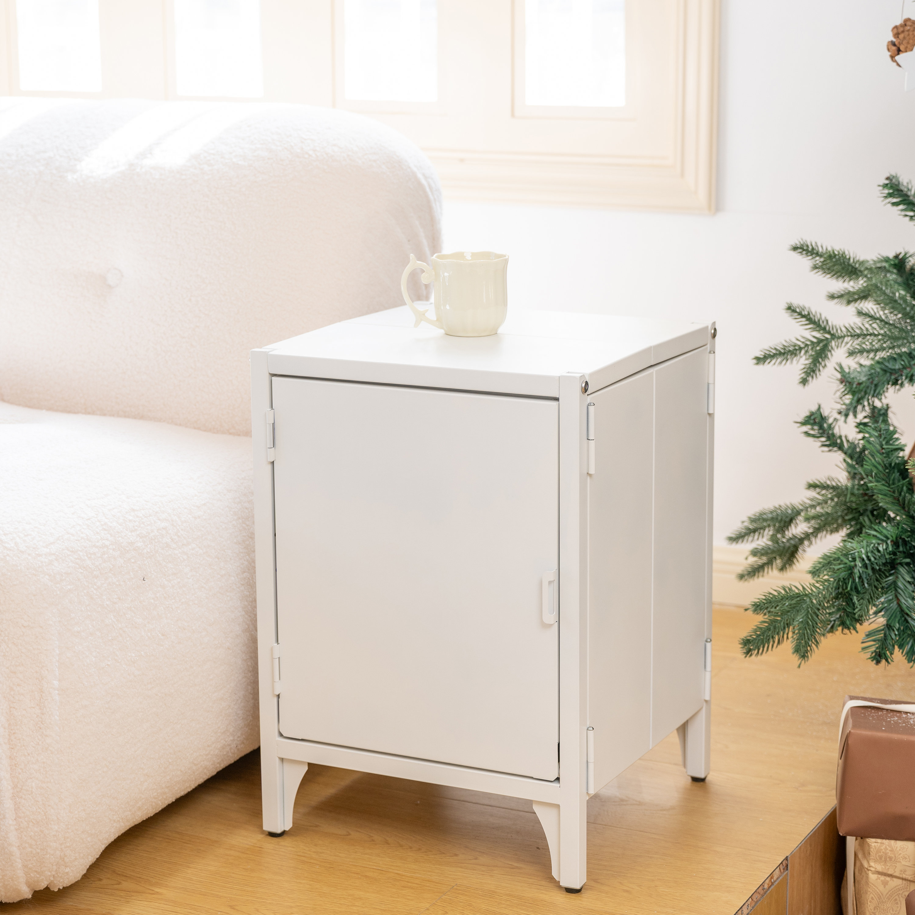 Ebern Designs Foldable Metal Night Stand Side Table Cabinet - Wayfair ...