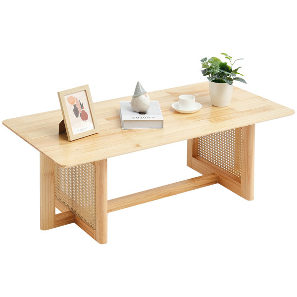 Bayou Breeze Rattan Coffee Table Rectangle Rattan Coffee Table 1-Tier ...