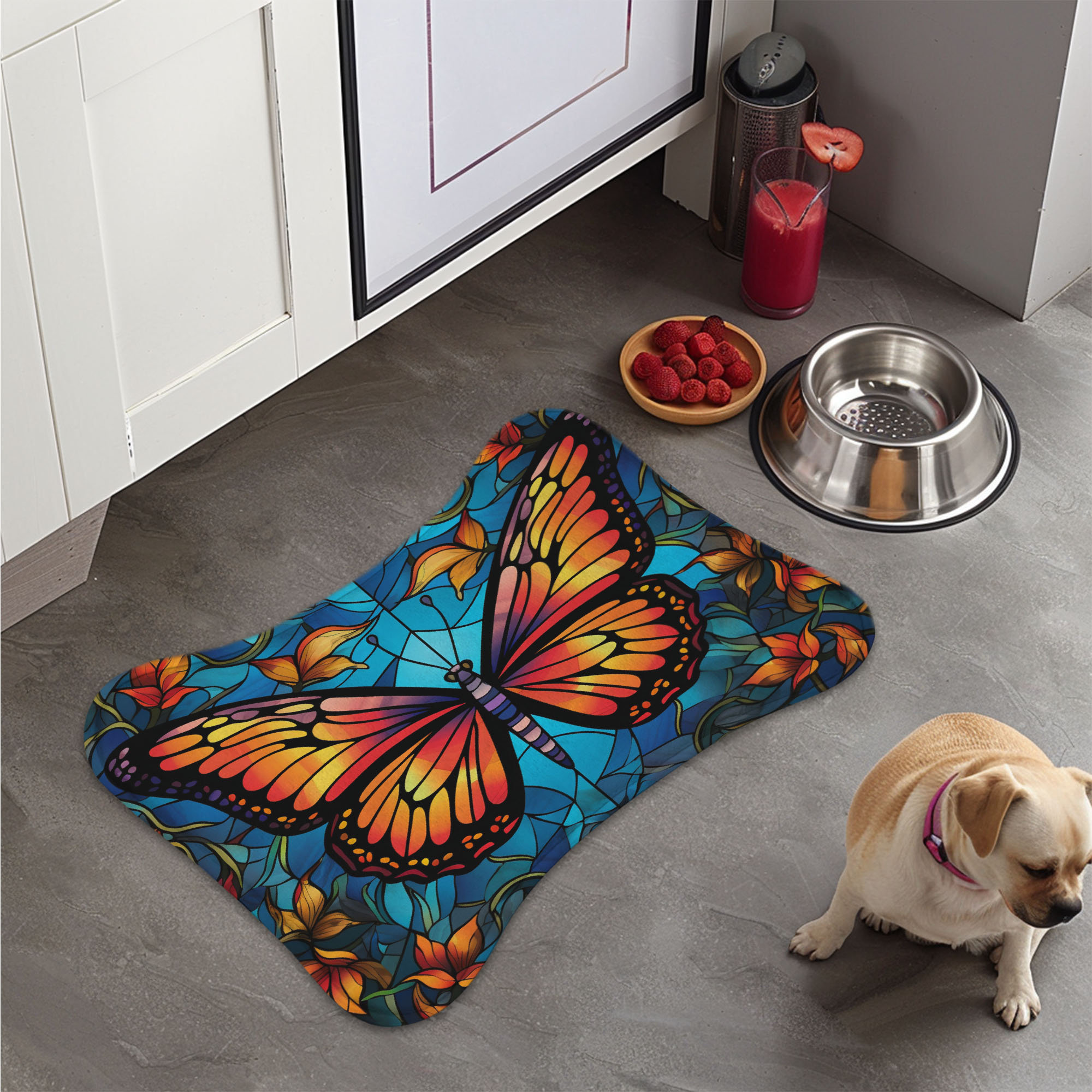 MentionedYou Glass Insect Patterns - 1 Piece Bone Shape Feeding Mat ...