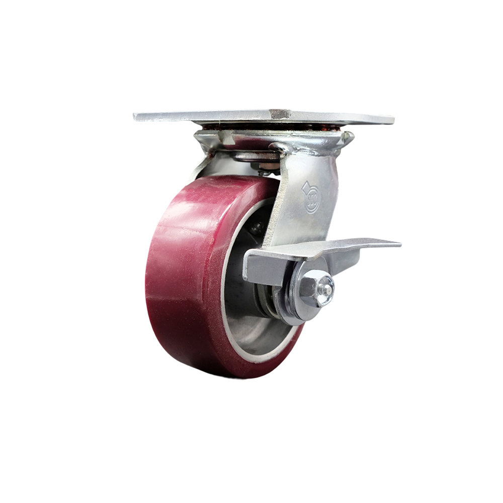 Service Caster 5 Inch Heavy Duty Poly on Aluminum Caster with Ball ...