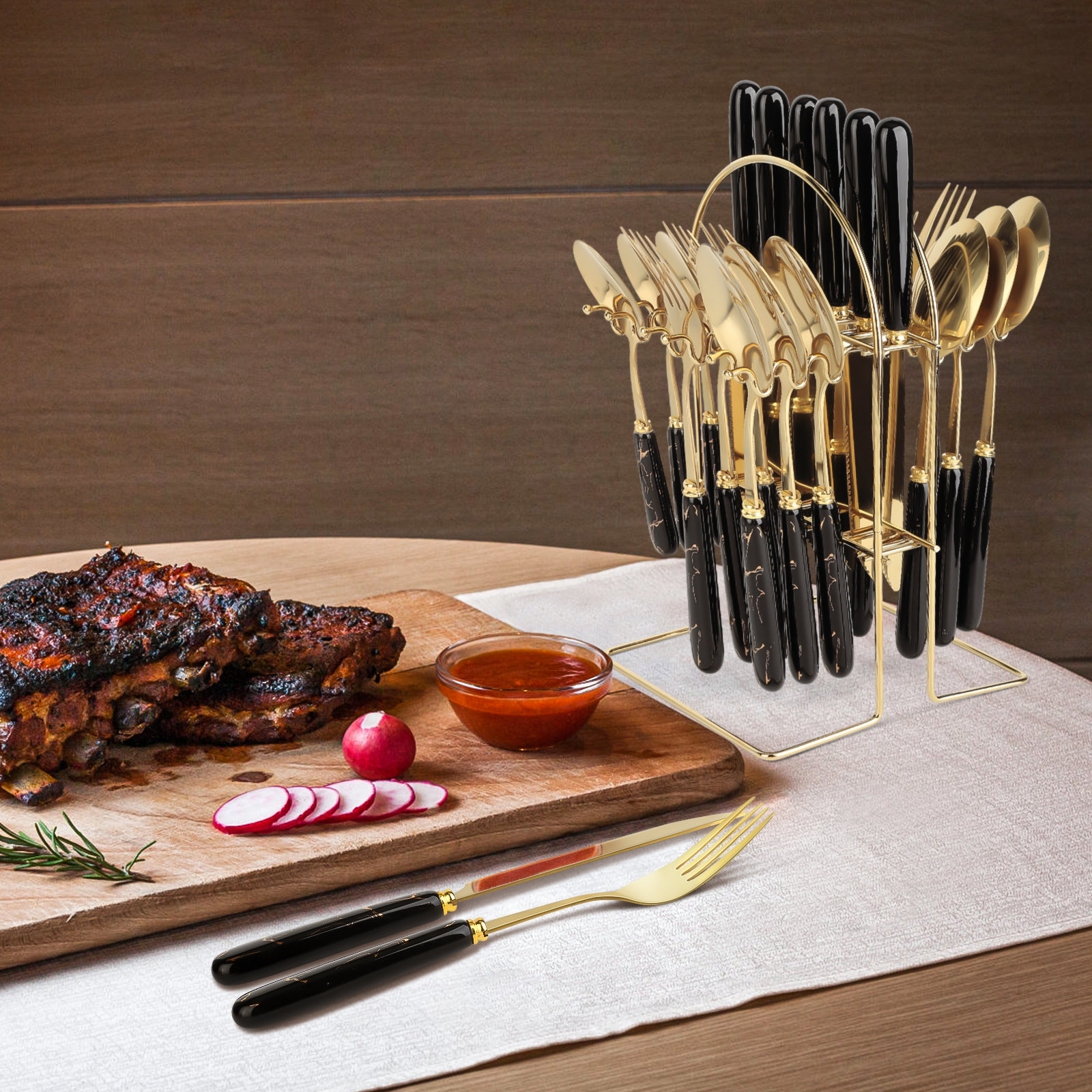 Mercer41 Stainless Steel Flatware Set - Service For 6,With Stainless ...