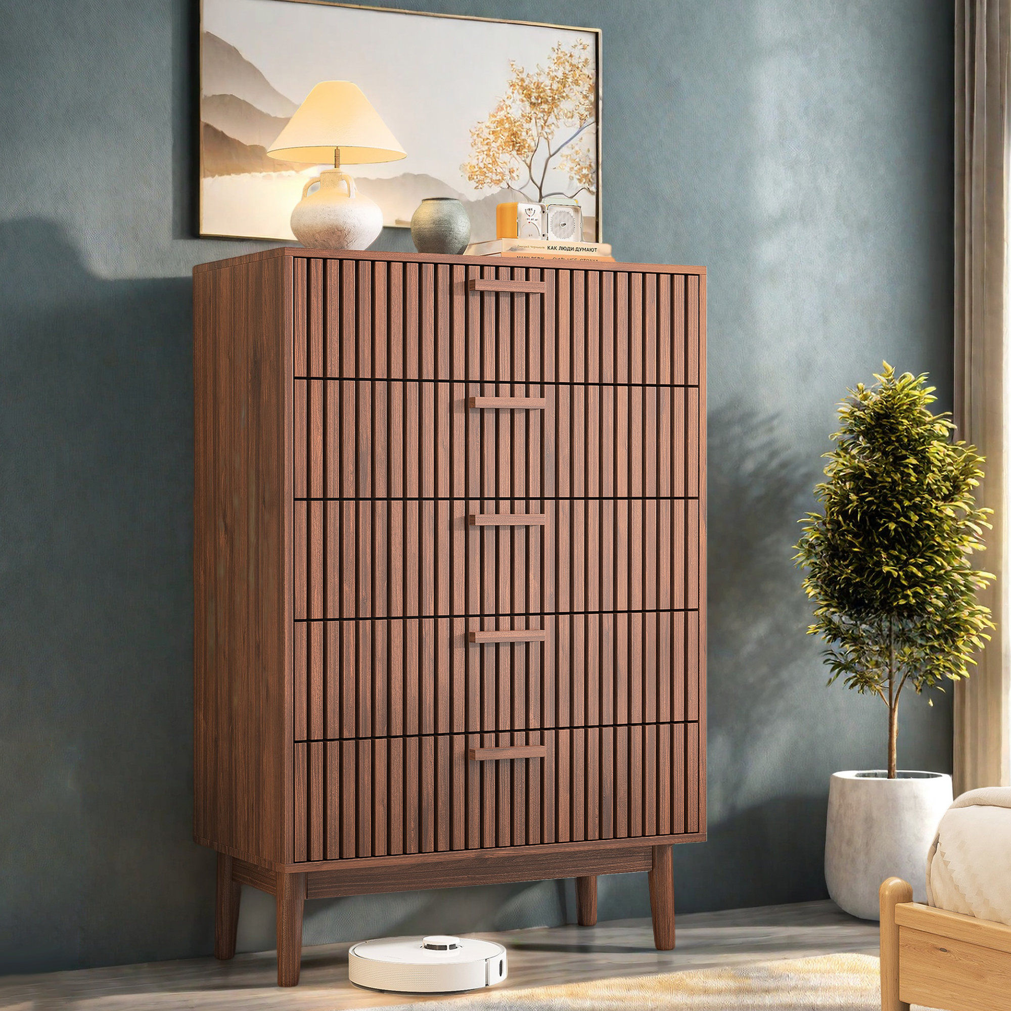 George Oliver Commode 5 tiroirs - Commode Mid-Century moderne avec ...