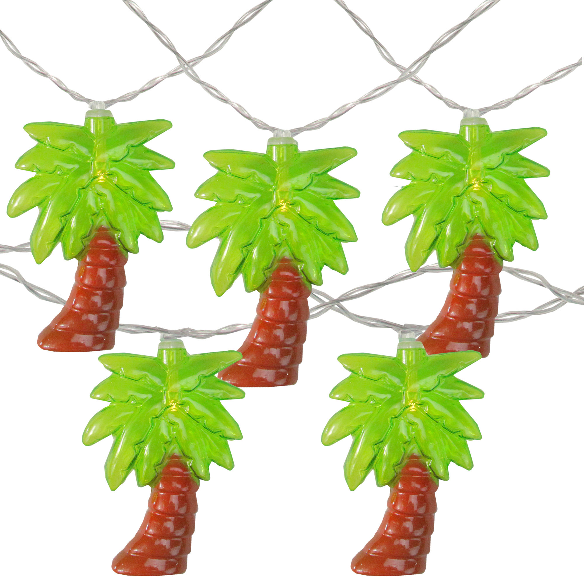 Northlight Seasonal 10 Warm Clear LED Battery Operated Palm Tree Summer ...
