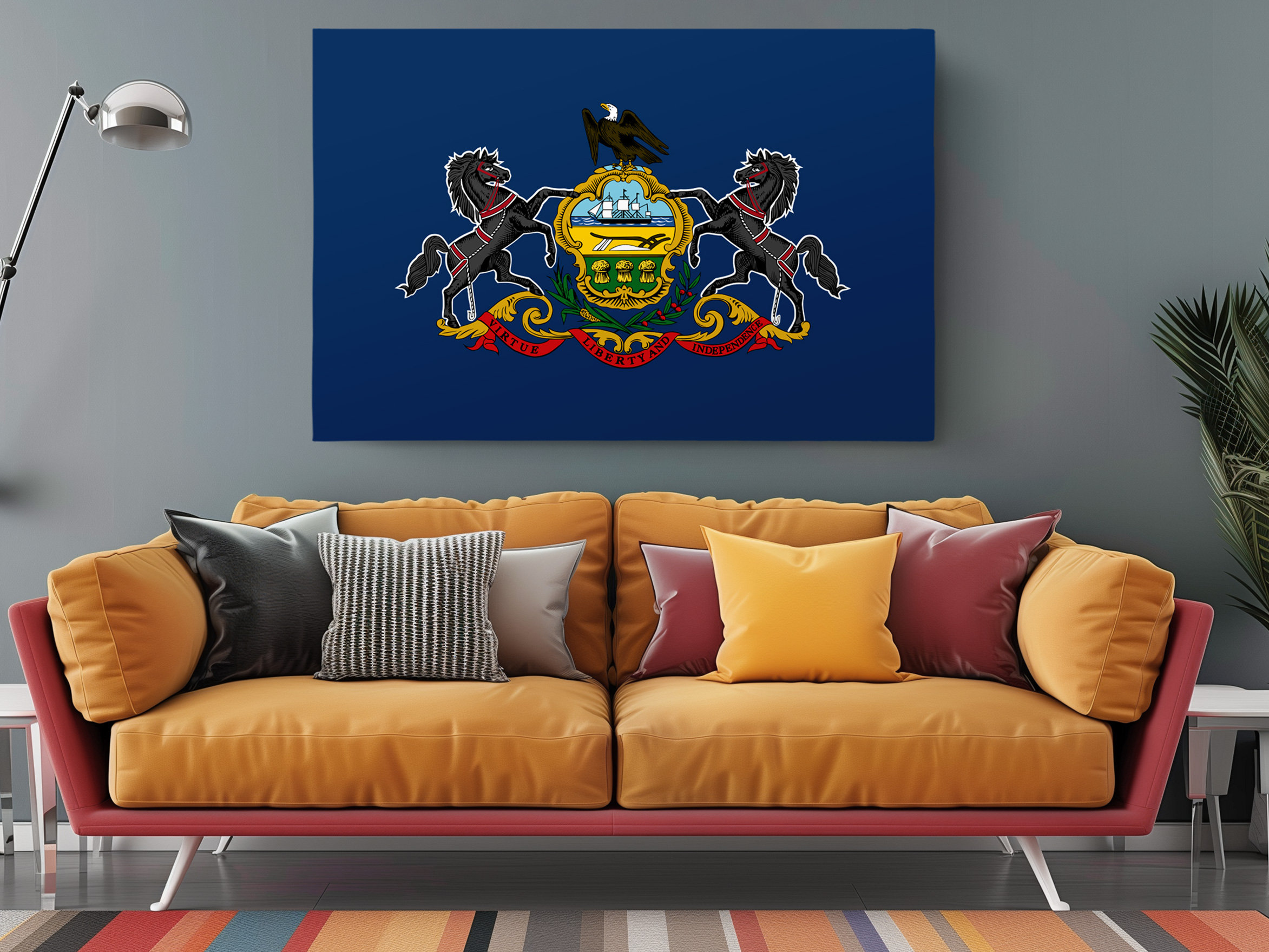Red Barrel Studio® Pennsylvania State Flag - Wrapped Canvas Graphic Art ...