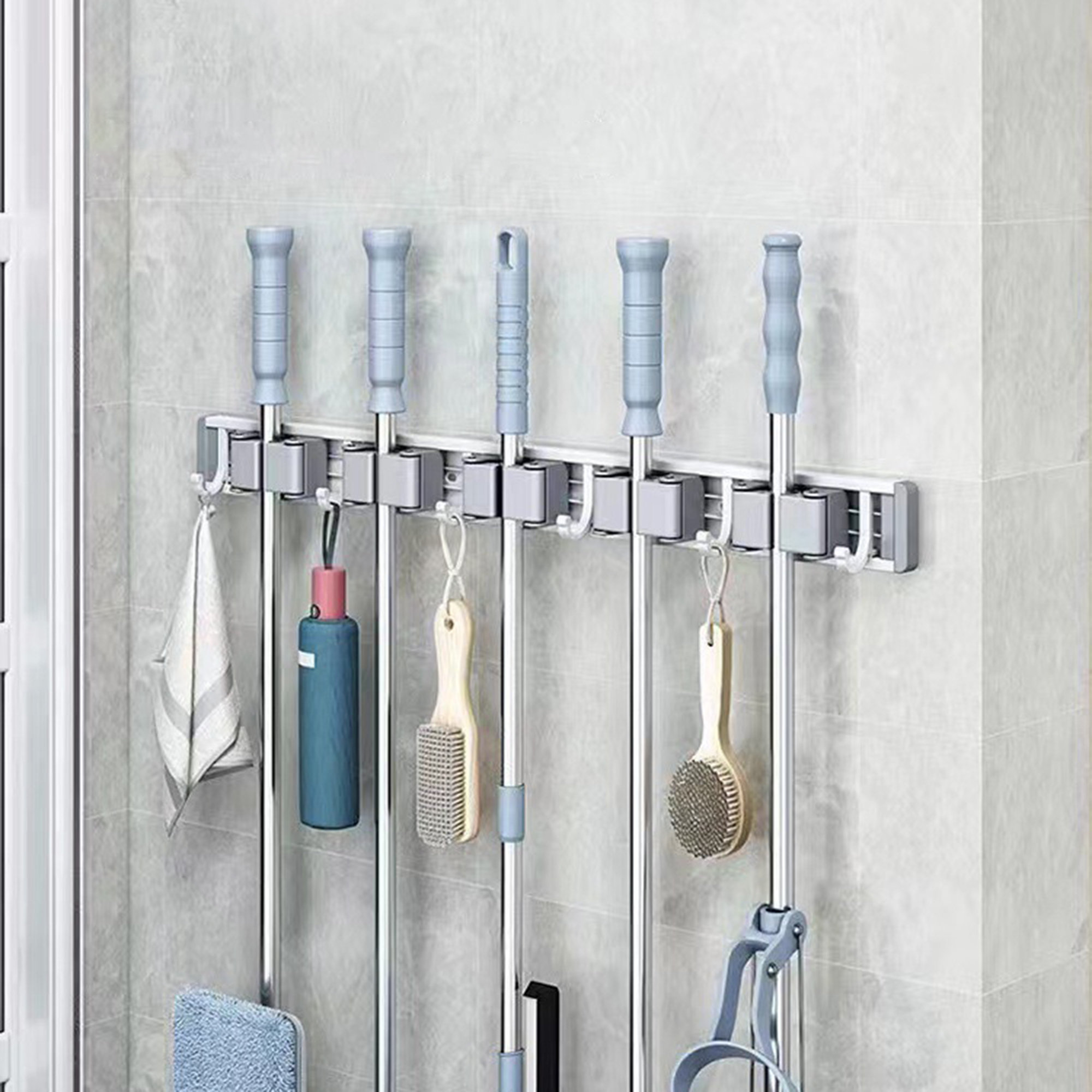 WFX Utility™ Mop and Broom Wall Mount Holder | Wayfair