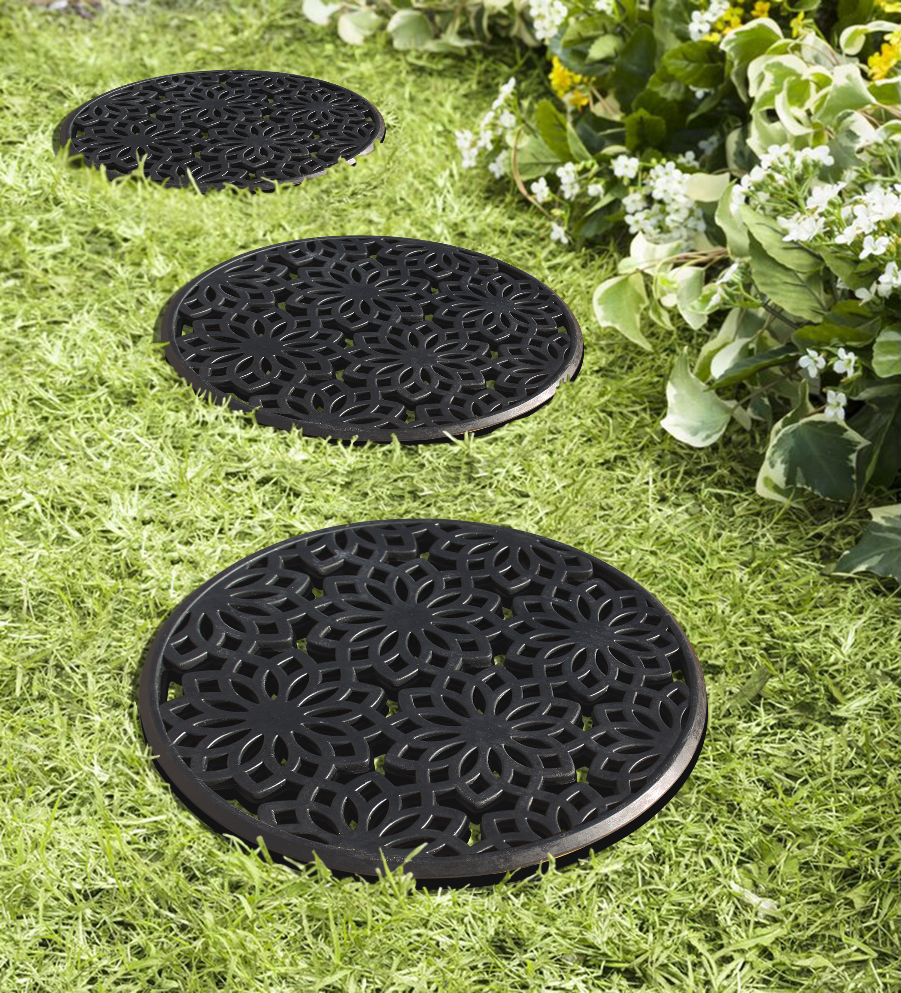 Lark Manor Alora Rubber Multi Functional-Garden Stepping Stone Mat ...